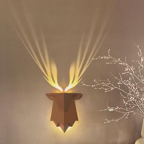 Battery Operated Wall Light Deer Night Light for Wall Decor ...