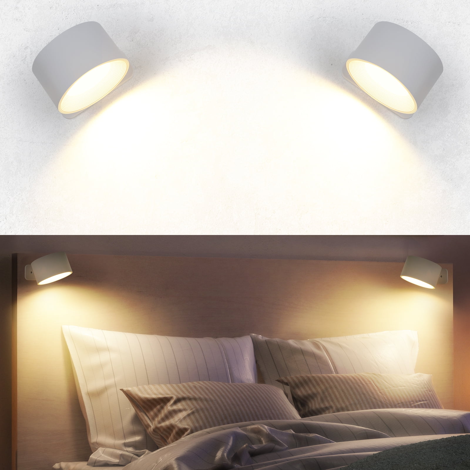 Battery Operated Wall Sconce, Wireless Magnetic Wall Lights with Remote ...