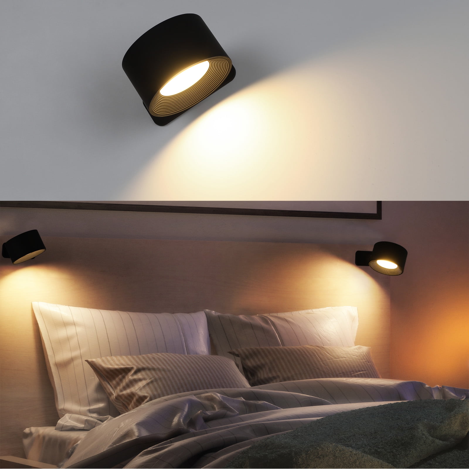 Battery Operated Wall Sconce, Wireless Magnetic Wall Lights with Remote ...