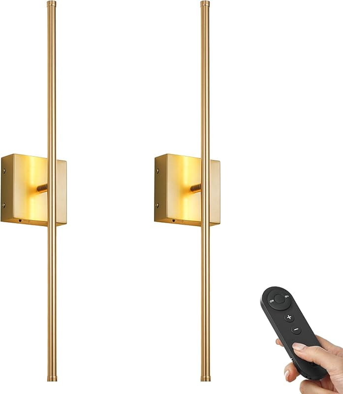Battery Operated Wall Sconces with Remote Control, Dimmable Wall ...