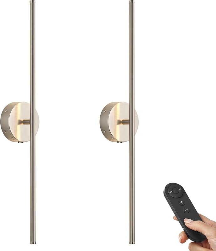 Battery Operated Wall Sconces with Remote Control, Dimmable Wall ...