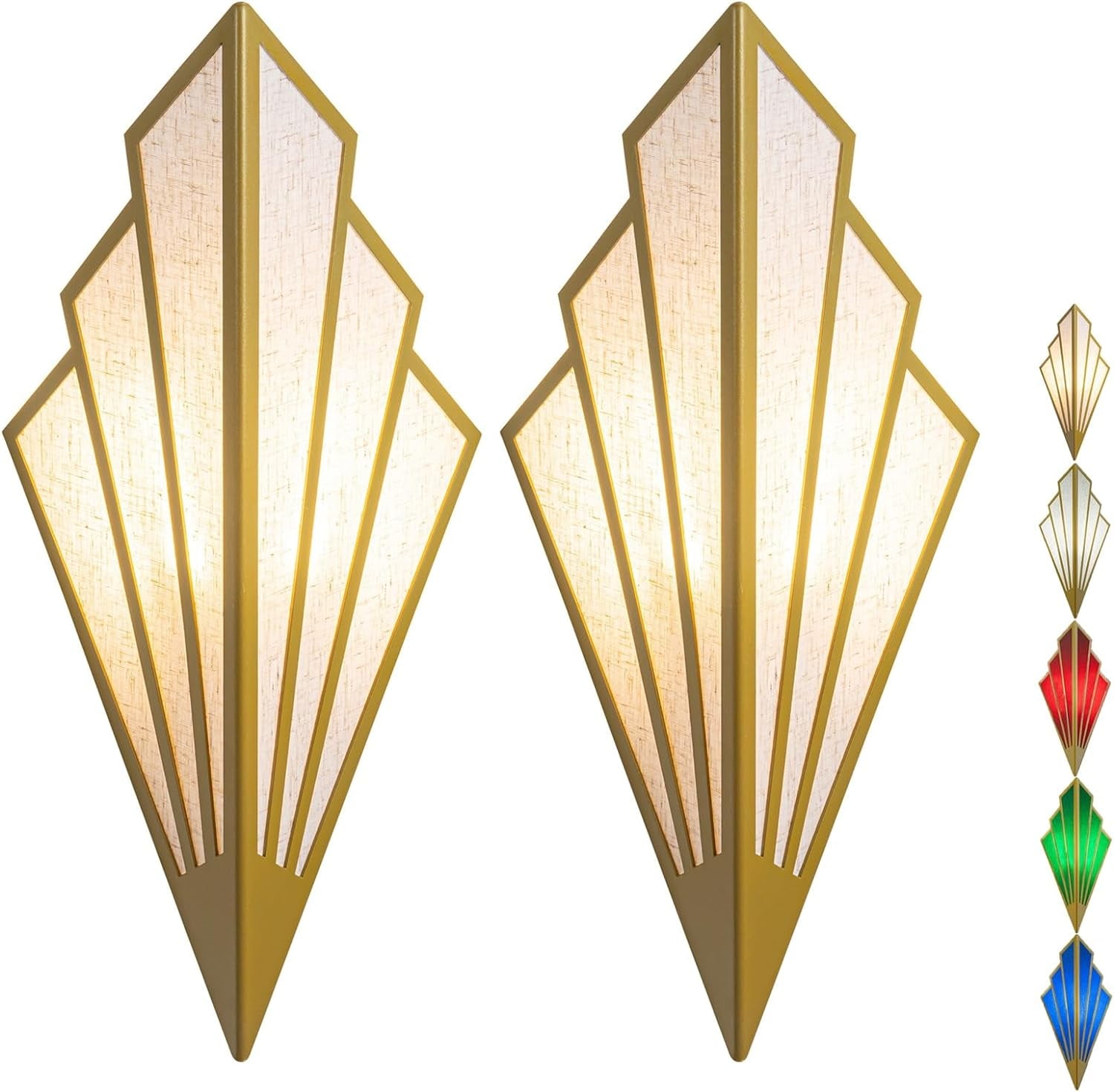 Battery Operated Wall Sconces Set of 2,Not Hard Wired Fabric Shade ...