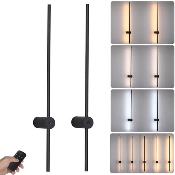 Battery Operated Wall Sconces Set of 2, Rechargeable 6000mAh Wireless ...