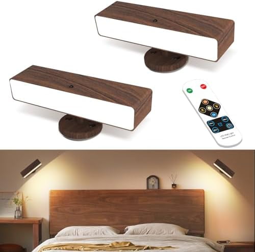 Battery Operated Wall Sconces Set of 2: Wireless Rechargeable Wall ...