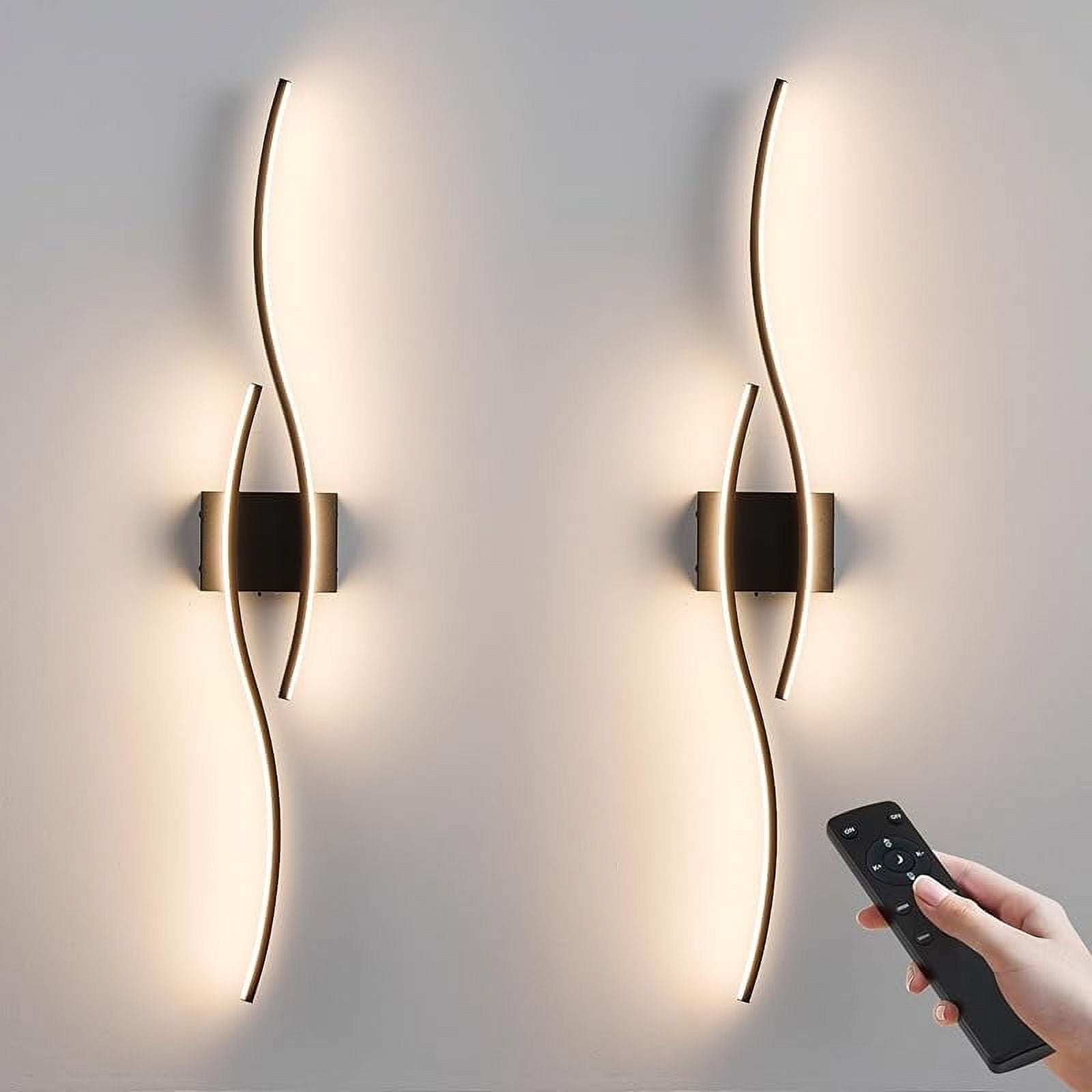 Battery Operated Wall Sconces Set of Two with Remote Control, Dimmable ...