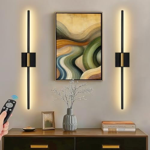 Battery Operated Wall Sconces Set of Two, Wireless Rechargeable Wall ...
