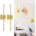 Battery Operated Wall Sconces Set of 2, Rotatable Lights with Remote ...