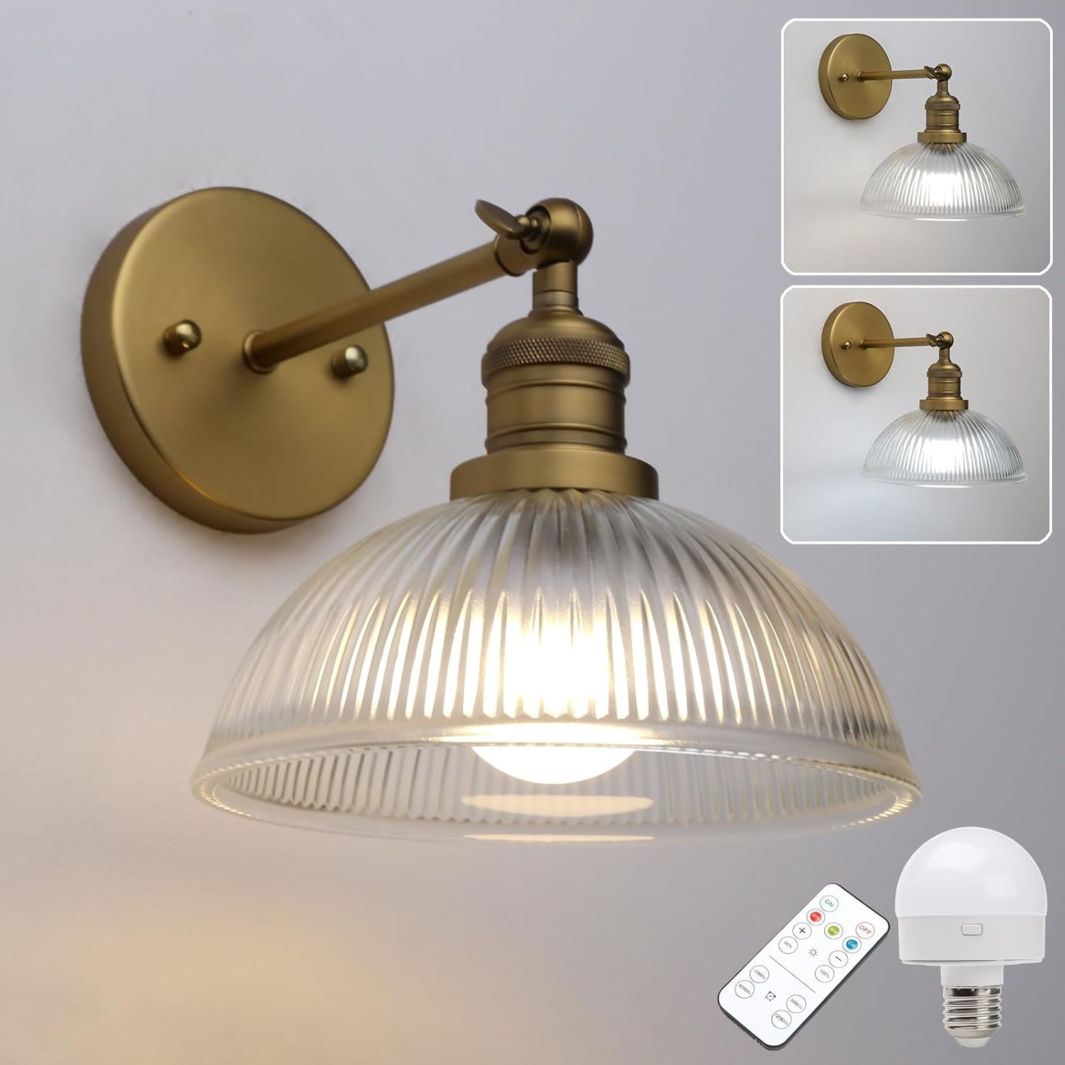 Battery Operated Wireless Wall Sconce, Rechargeable Modern Wall Vanity ...
