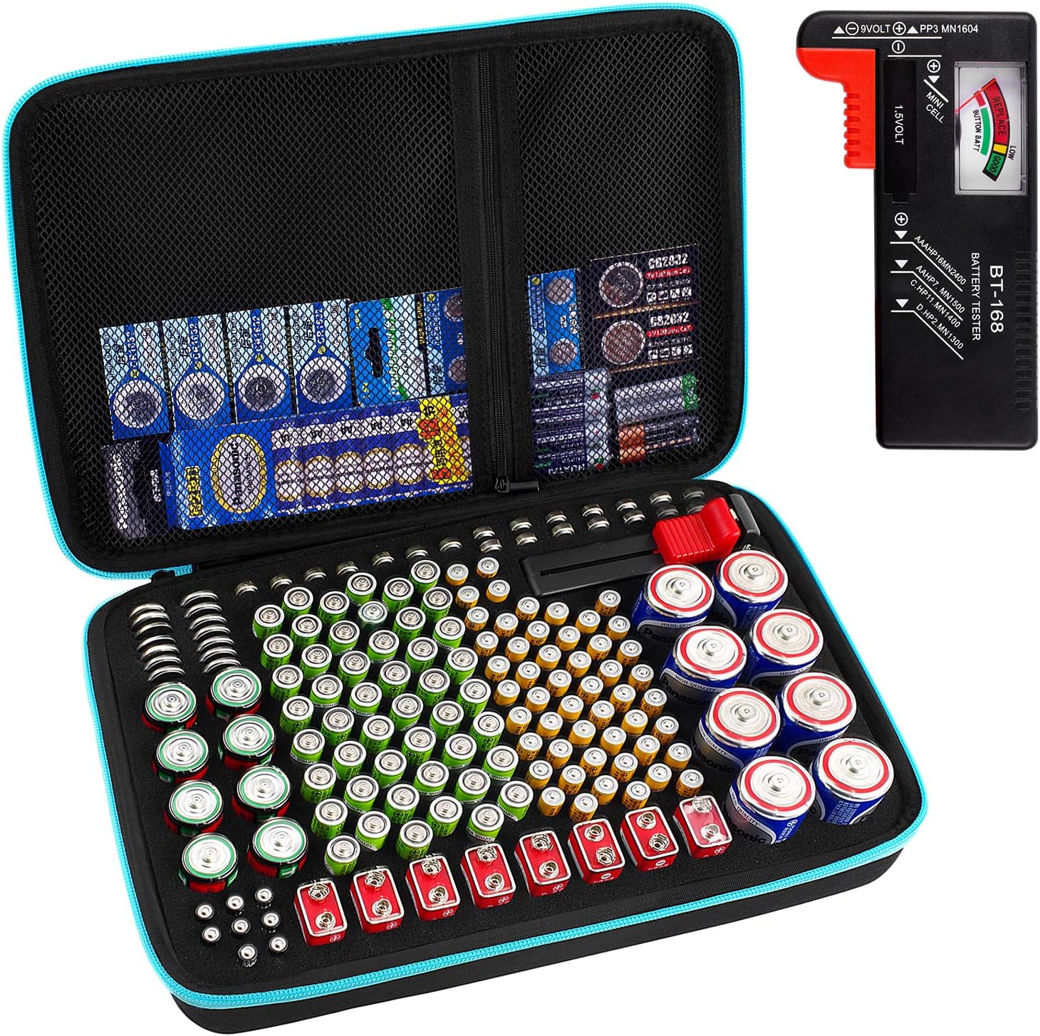 Battery Organizer Storage Case Box with Tester Checker, 220+ Batteries ...