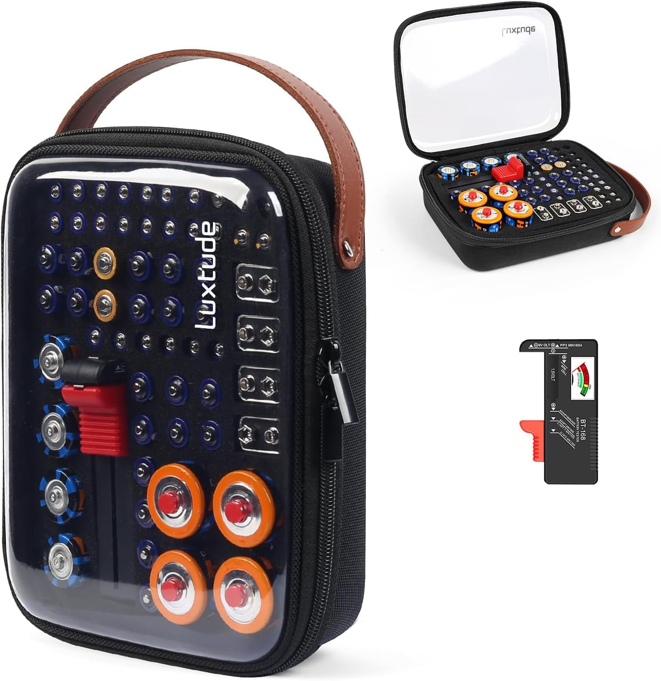 Battery Organizer Storage Case with Tester, Clear Organizer, Hard ...