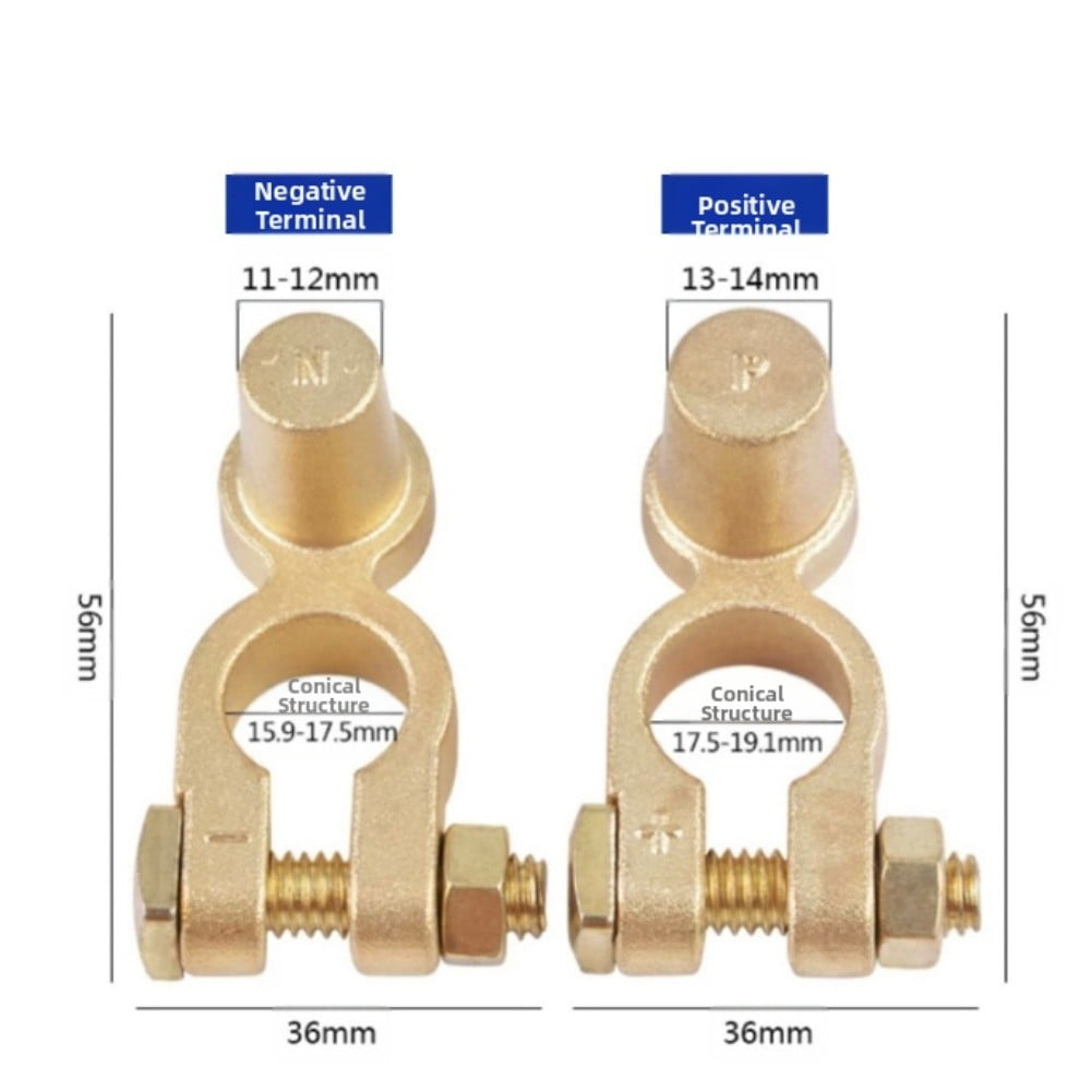 Battery Pole Terminals Brass 1 Pair For Positive And Negative ...