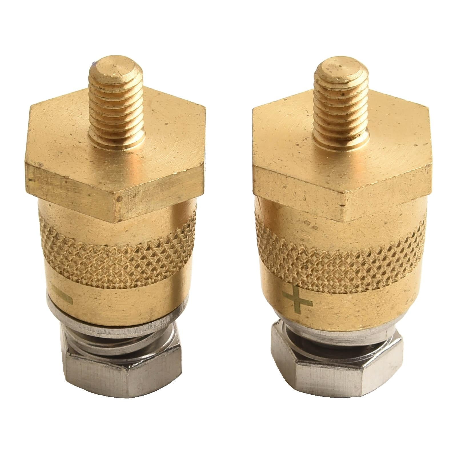 Battery Pole Terminals Brass Battery Pole Adapter Positive Negative M6 Male M8 Female Automobile ...