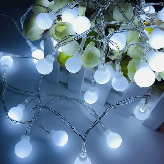 Battery Power Garland Lamp Festoon LED Ball Light String Summer Garden ...