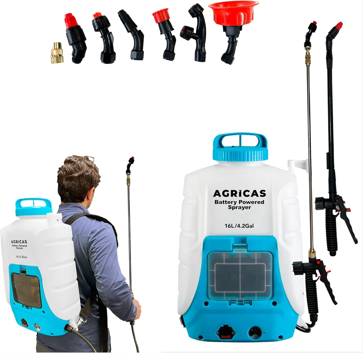 Battery Powered Backpack Sprayer 4.2 Gallon - Multifunctional Weed ...