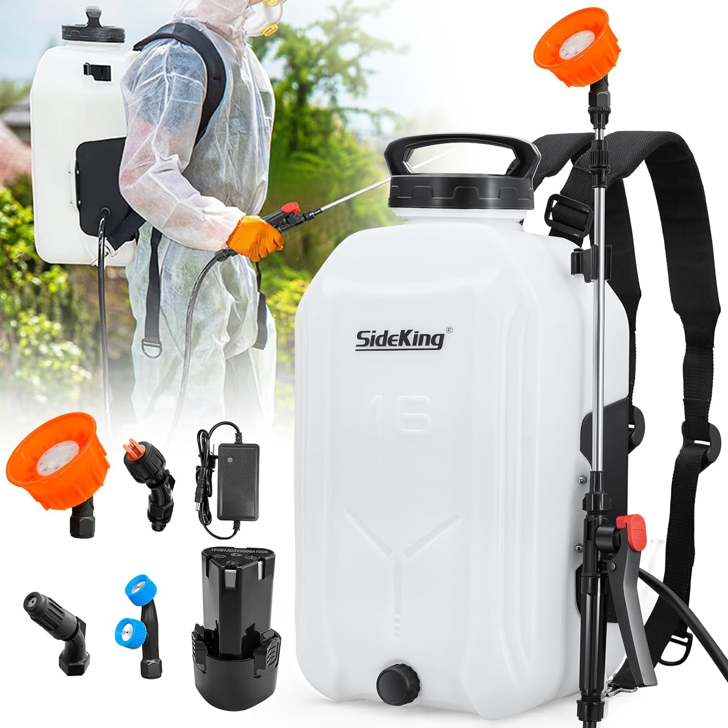 Battery Powered Backpack Sprayer 4 Gallon, Powerful Electric Garden ...