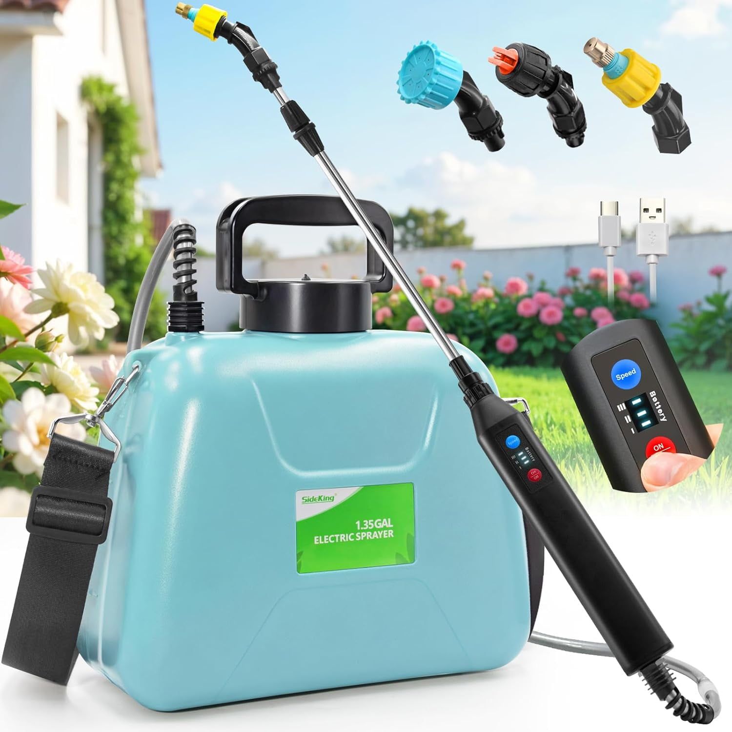 Battery Powered Backpack Sprayer - Electric Garden Sprayer with 3-Level ...