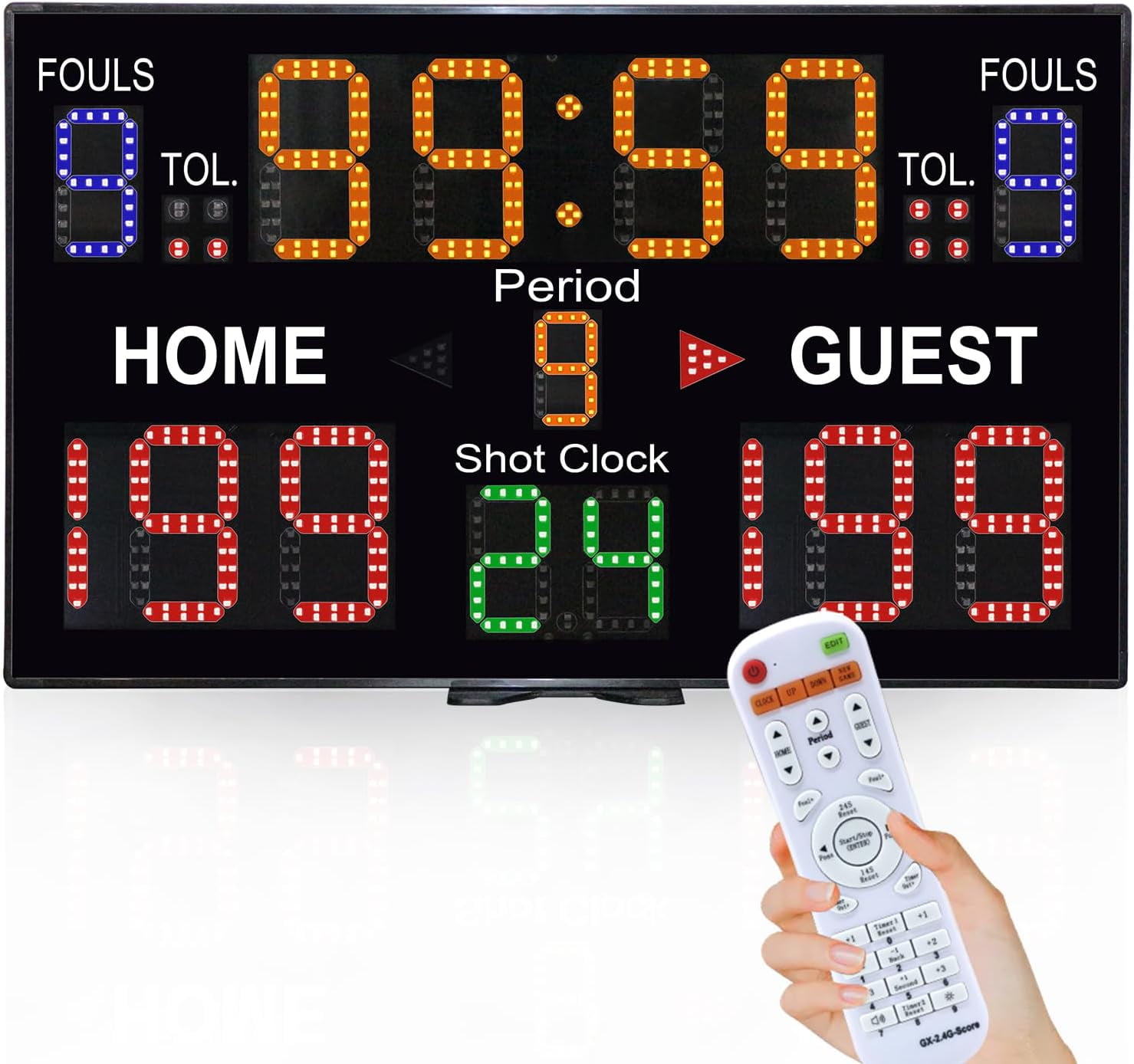 Battery Powered Basketball Scoreboard with Countdown Timer, Support 12 ...
