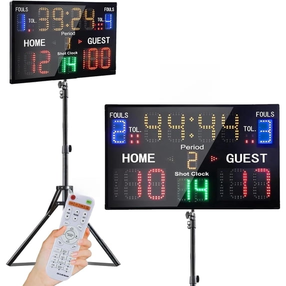 Battery Powered Basketball Scoreboard with Shot Clock, Digital ...