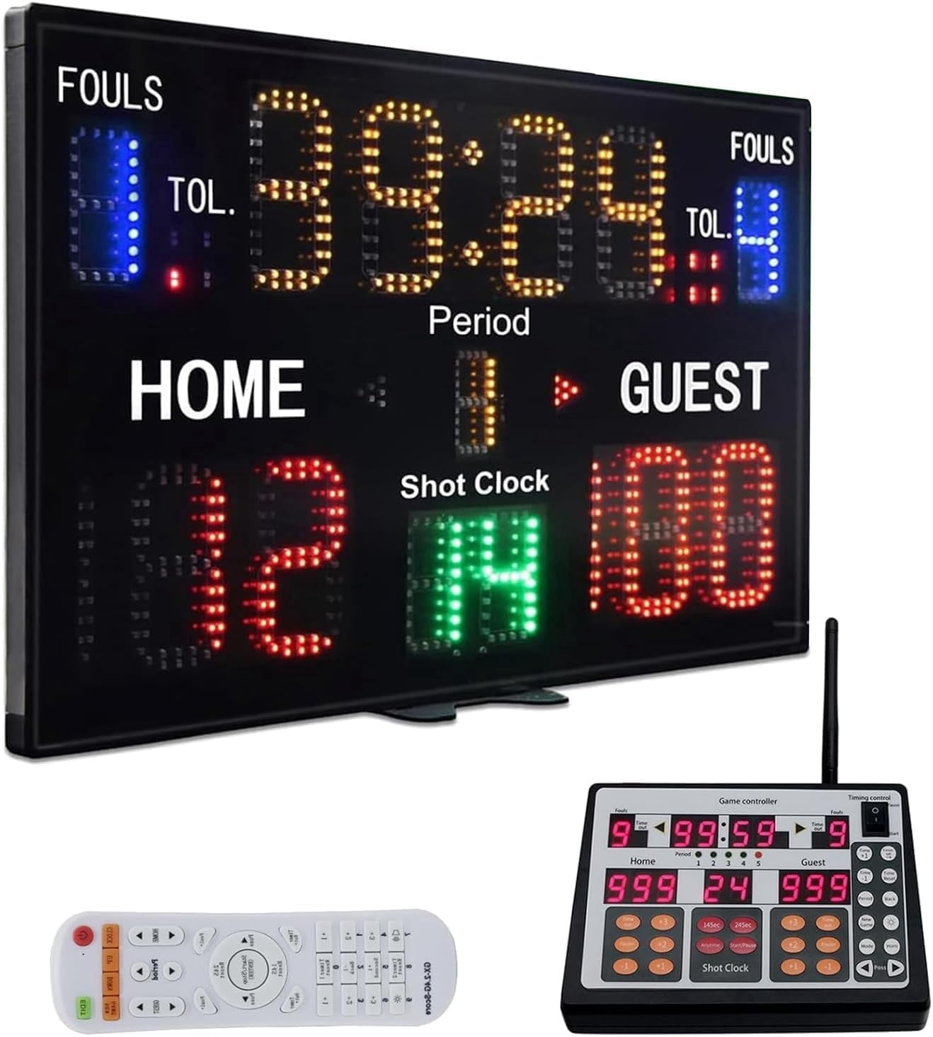 Battery Powered Basketball Scoreboard with Shot Clock, Digital ...