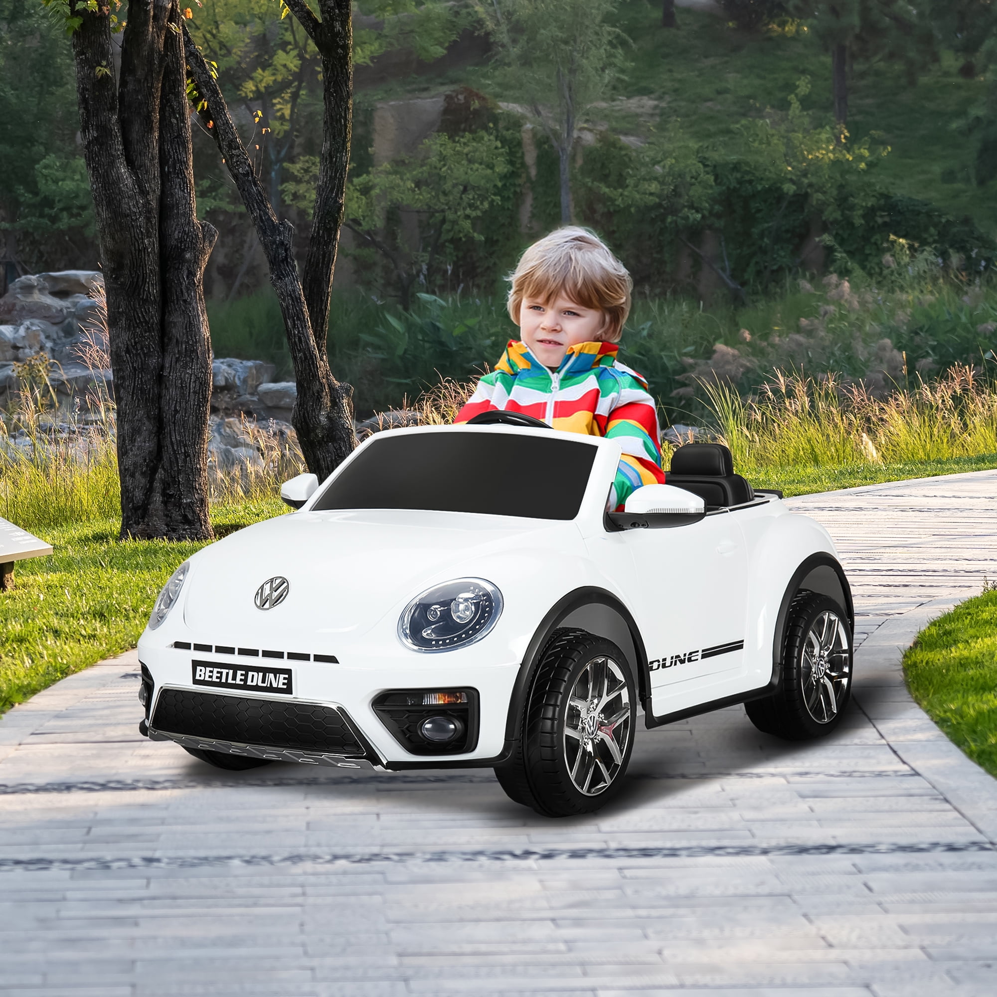 Battery Powered Car Vehicle, 12V Licensed Volkswagen Beetle Ride on Car ...