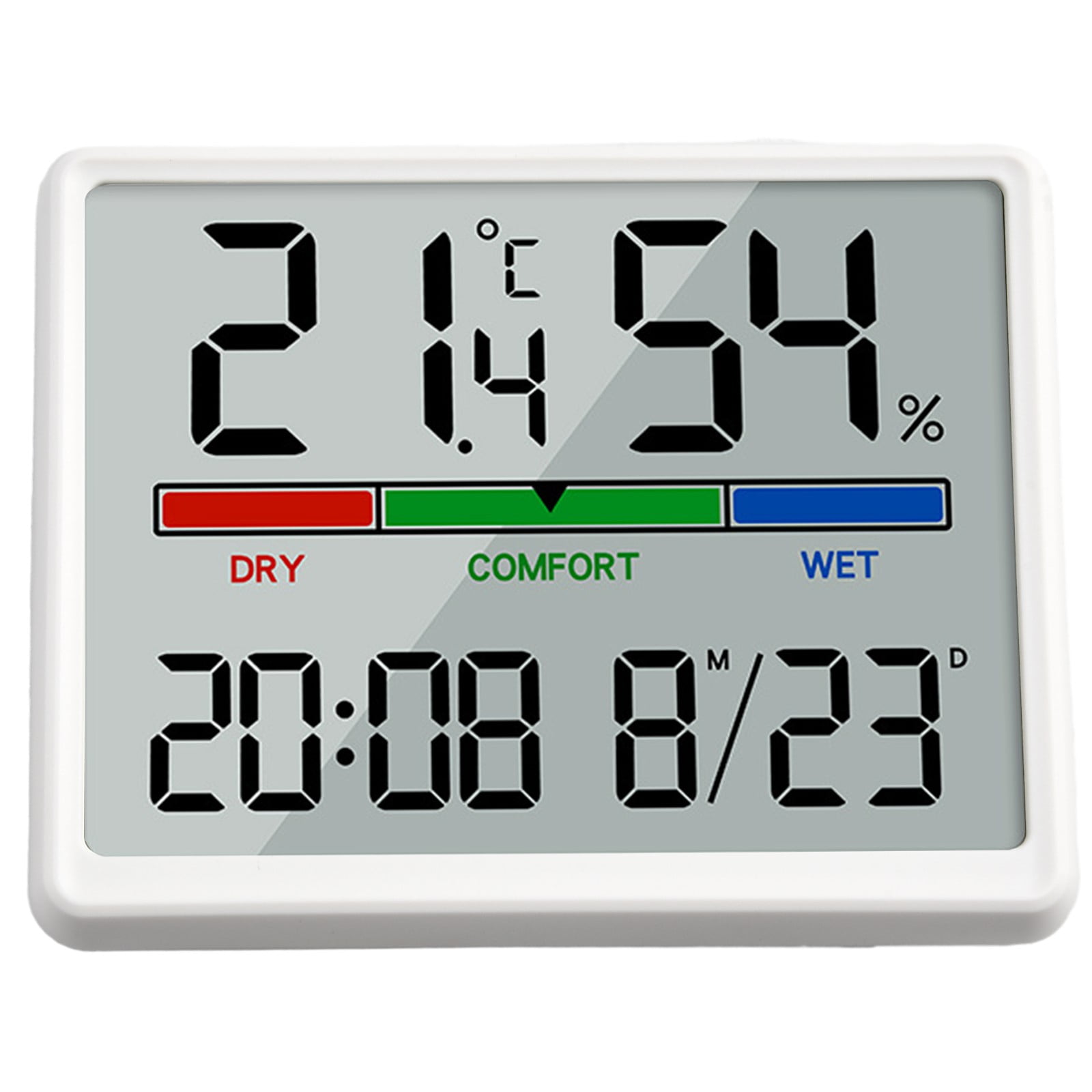 Battery Powered Digital Wall Clock with Temperature and Humidity Sensor ...