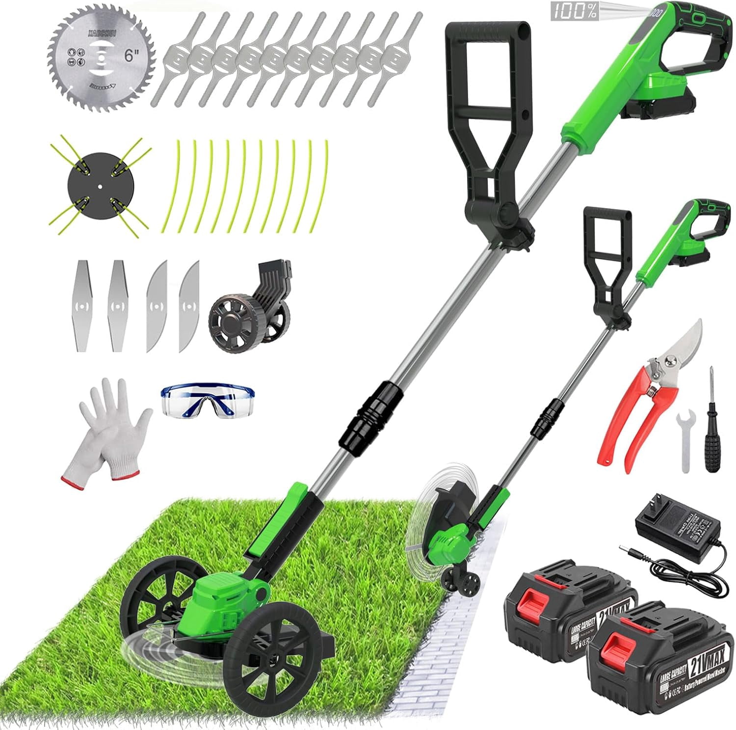 Battery Powered Electric Trimmer with 5 Types Blades, 2 Batteries ...
