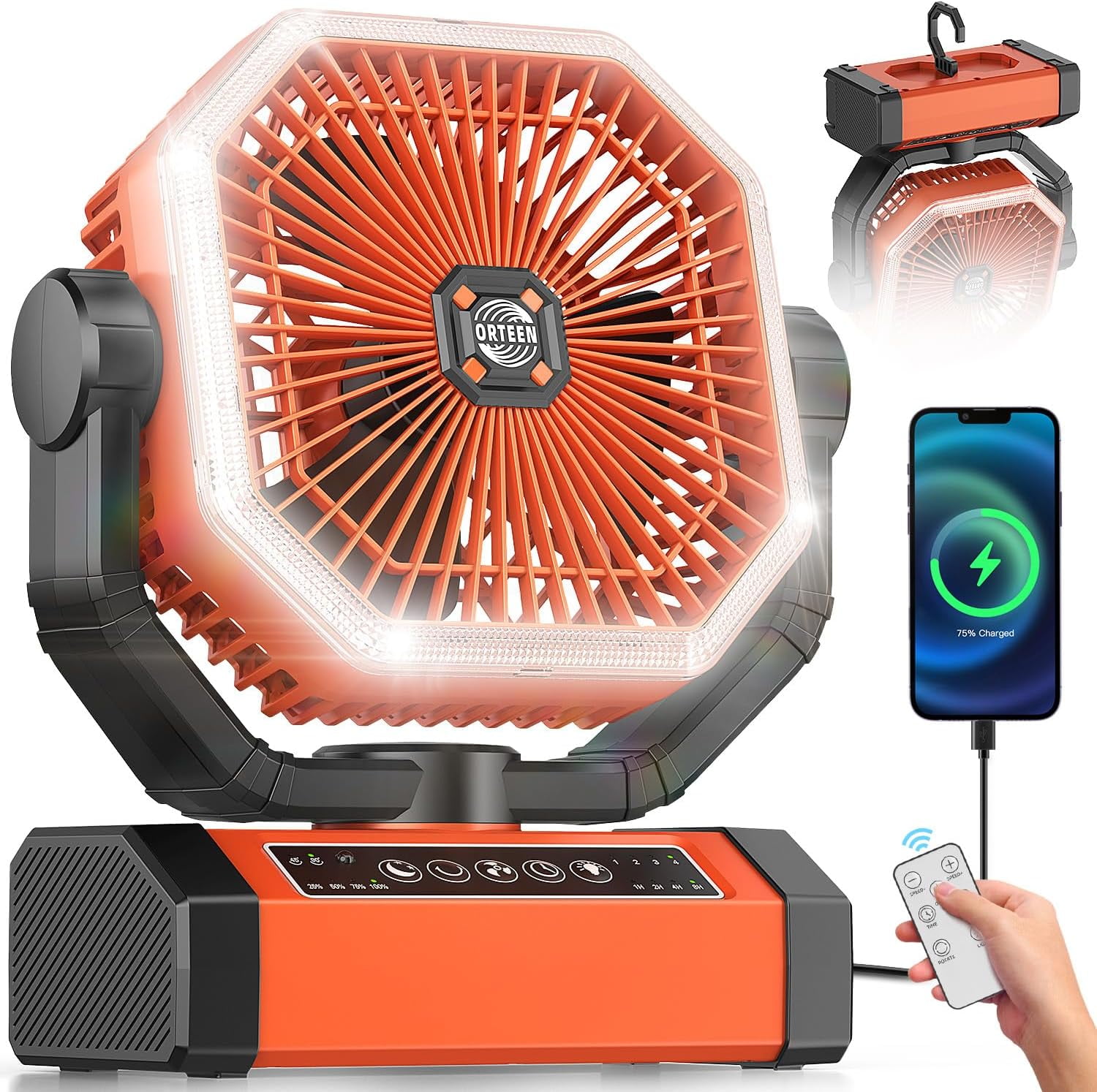 Battery Powered Fan - 9-Inch Rechargeable Fan Portable, 20000mAh(60Hrs ...