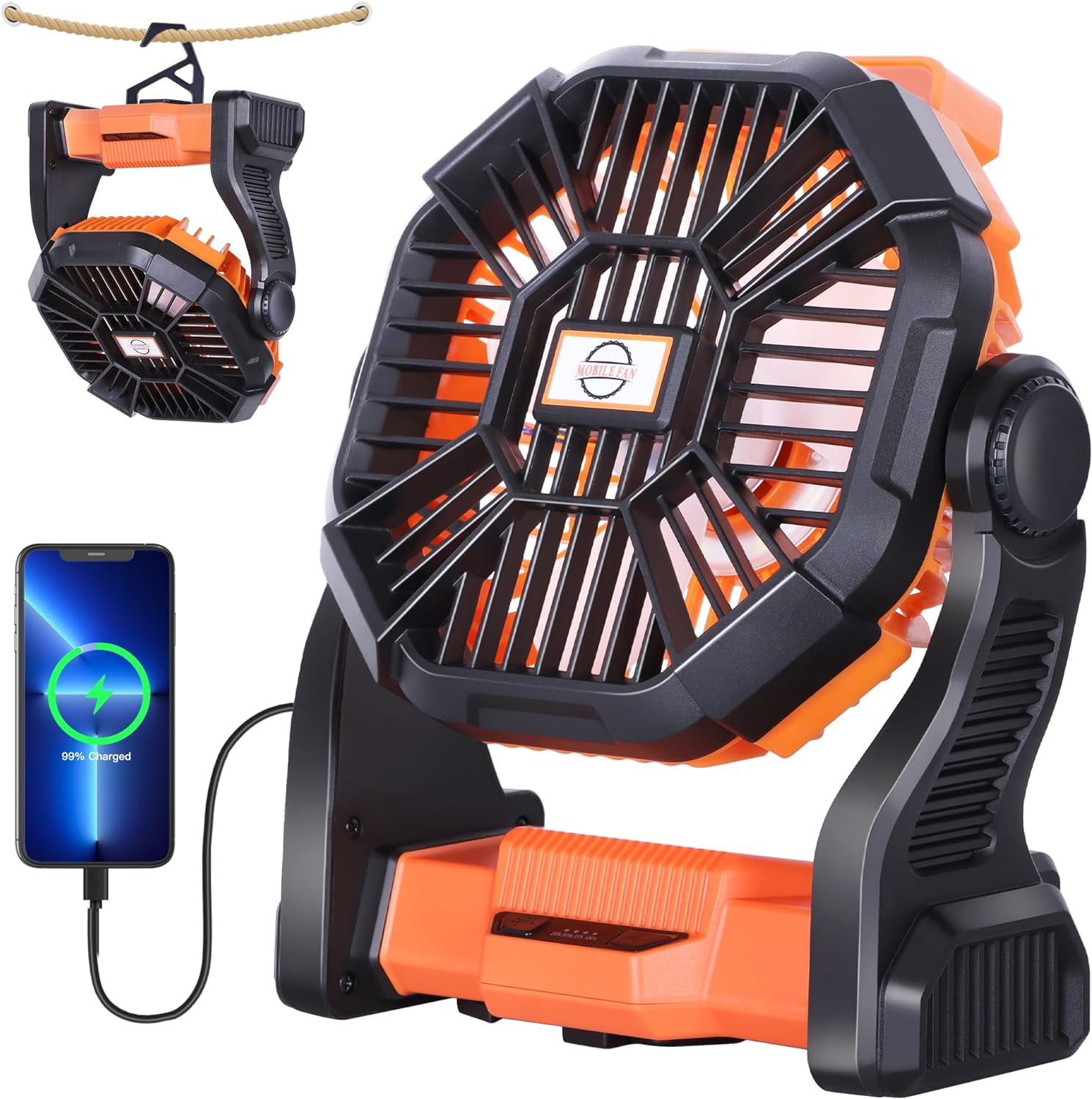 Battery Powered Fan Portable Fan Rechargeable,270°Pivot Battery ...