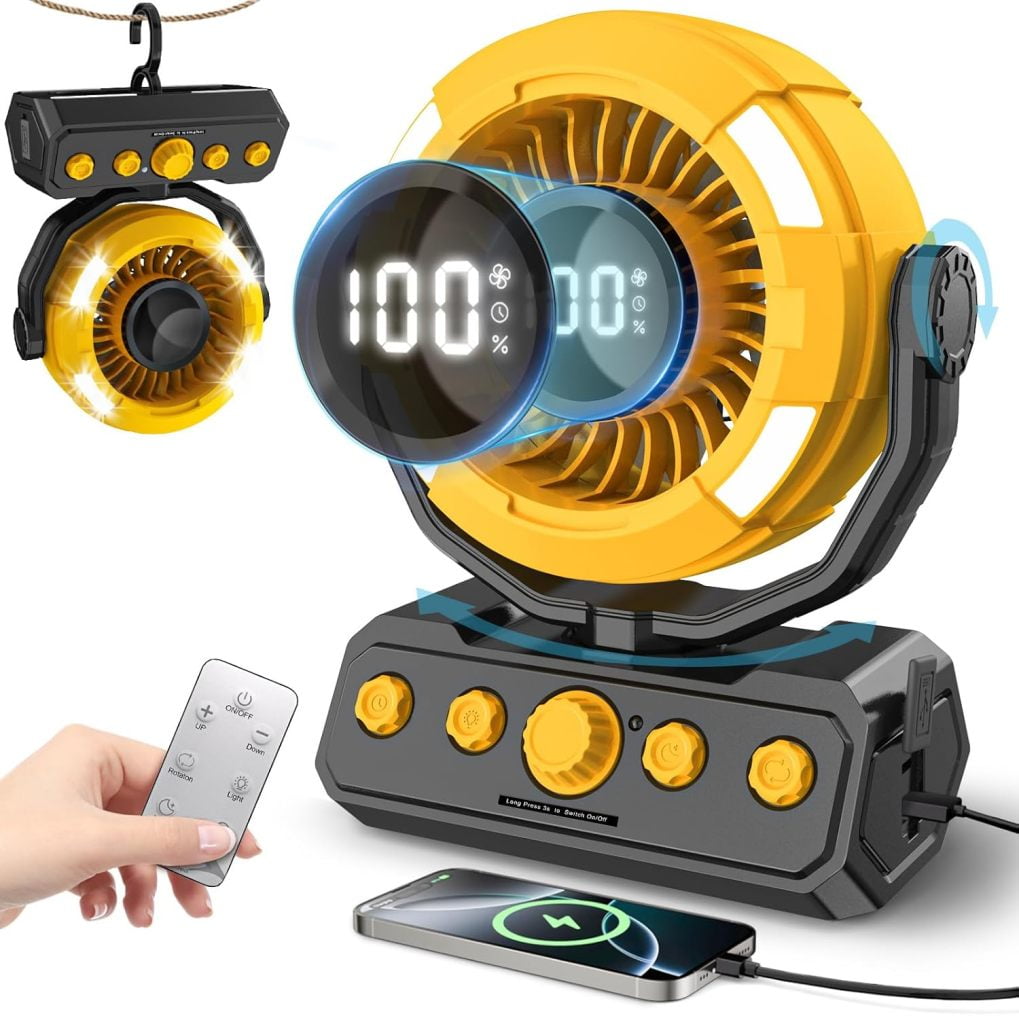 Battery Powered Fan, Rechargeable Fan Portable, 180° Pivot Battery ...
