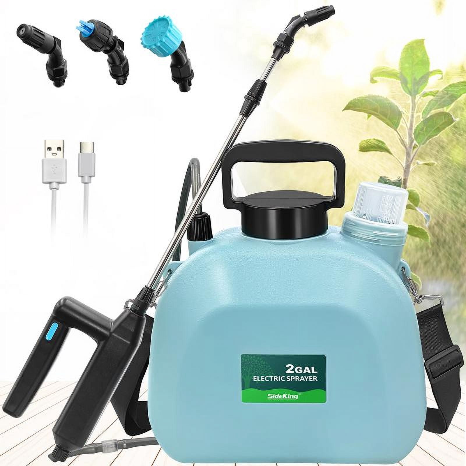 Battery Powered Garden Sprayer 2 Gallon, Upgraded Powerful Electric ...