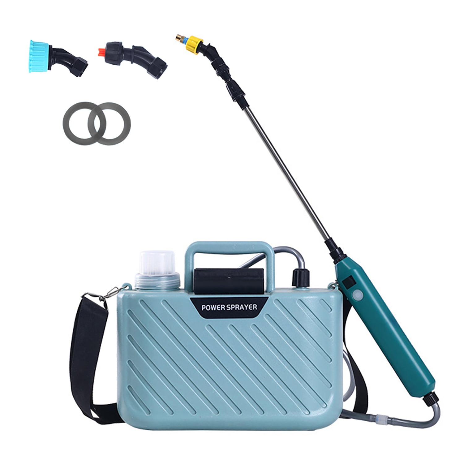 Battery Powered Garden Sprayer with 2 Nozzles 1.32 Gallon/5L Lawn Water ...