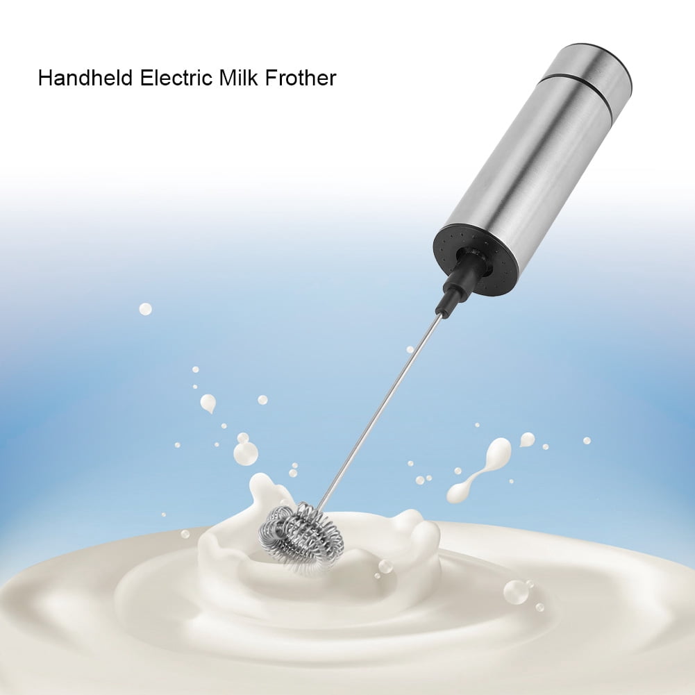 Battery Powered Handheld Electric Milk Frother Double Spring Whisk ...
