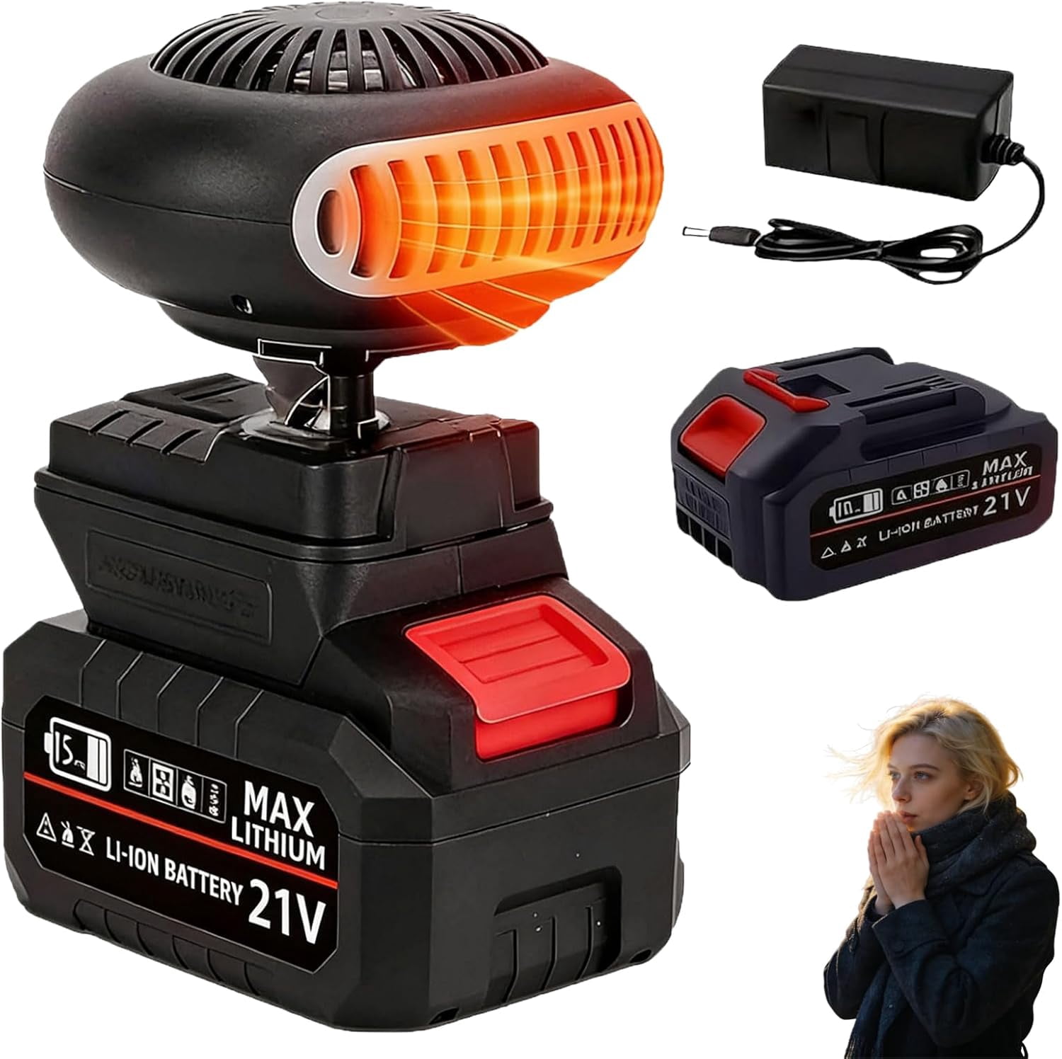 Battery Powered Heater,Battery Operated Space Heater Indoor Cordless ...