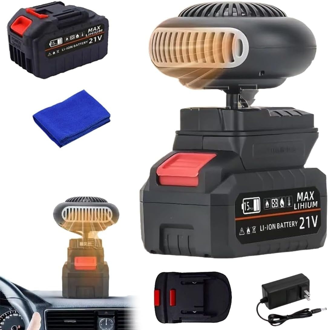 Battery Powered Heater for Camping, Portable Car Heater Fan and Window ...