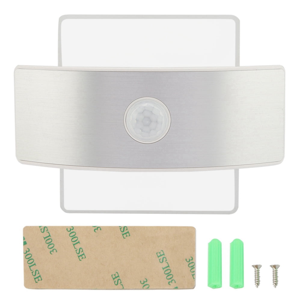 Battery Powered Human Body Induction LED Lights Closet Wall Lamp White ...