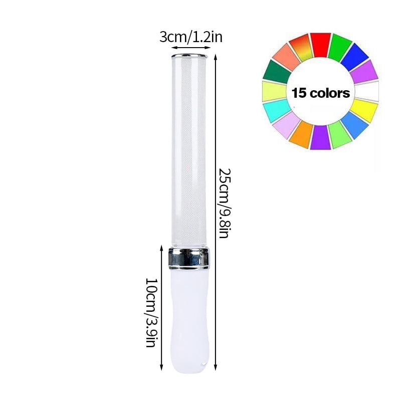 Battery Powered Light Stick 3W 15 Colors Change LED Glow Stick For Kpop ...