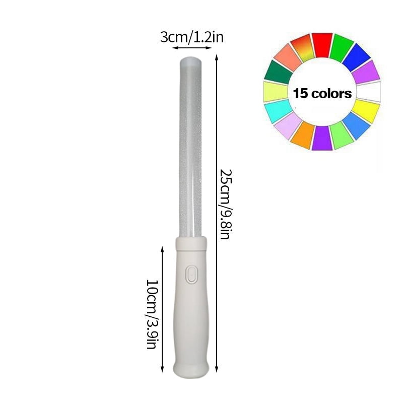 Battery Powered Light Stick 3W 15 Colors Change LED Glow Stick For Kpop ...