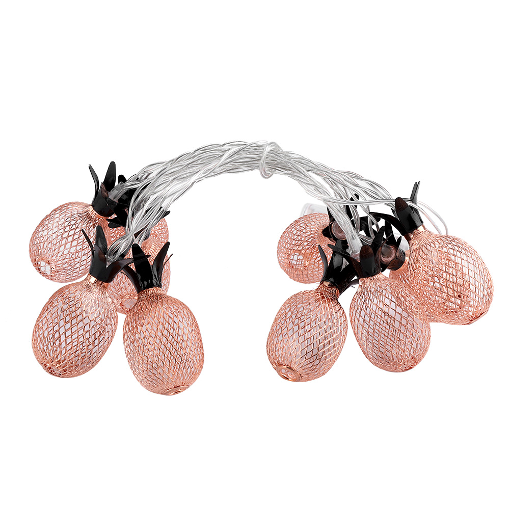 Battery Powered Pineapple Lantern LED String Lights Bedroom Outdoor ...