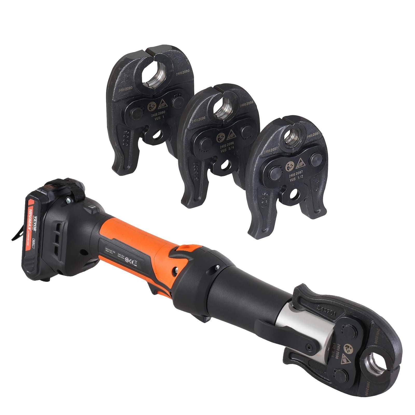 Pro Press Tool & Battery Kit - 3 Jaw Set (1/2", 3/4", 1") for Efficient ...