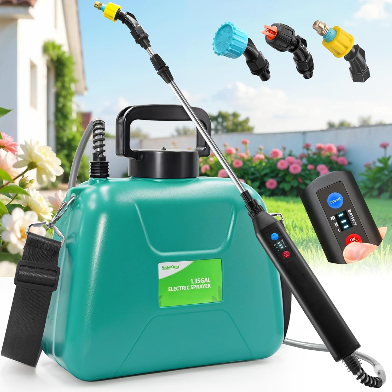 Battery Powered Sprayer 1.3 Gallon, Lightweight Electric Garden ...