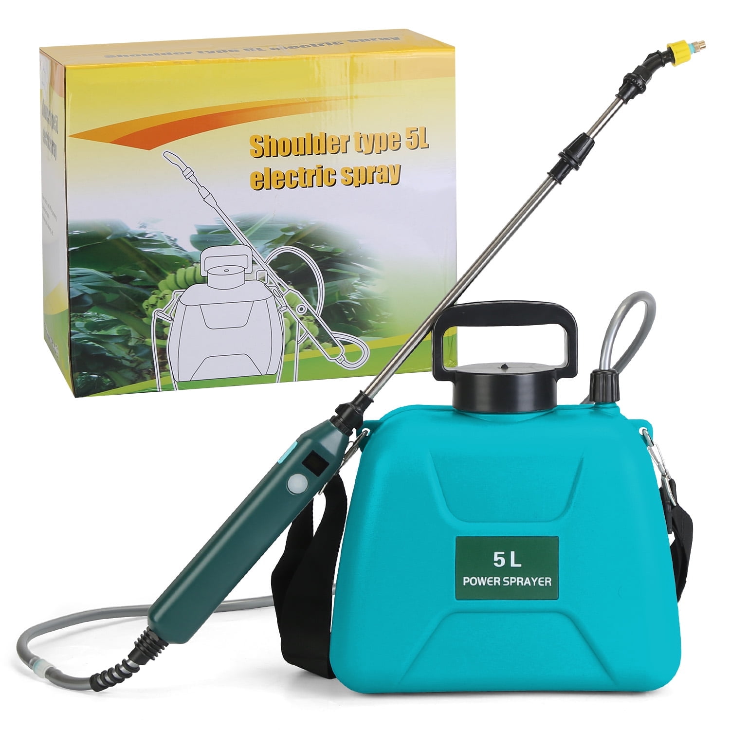 Battery Powered Sprayer 1.32 Gallon Electric Garden Sprayer with ...