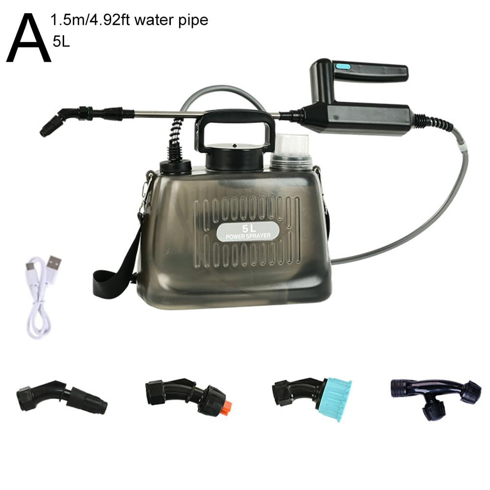 Battery Powered Sprayer, 1.35 Gallon/5L Electric Sprayer with USB ...