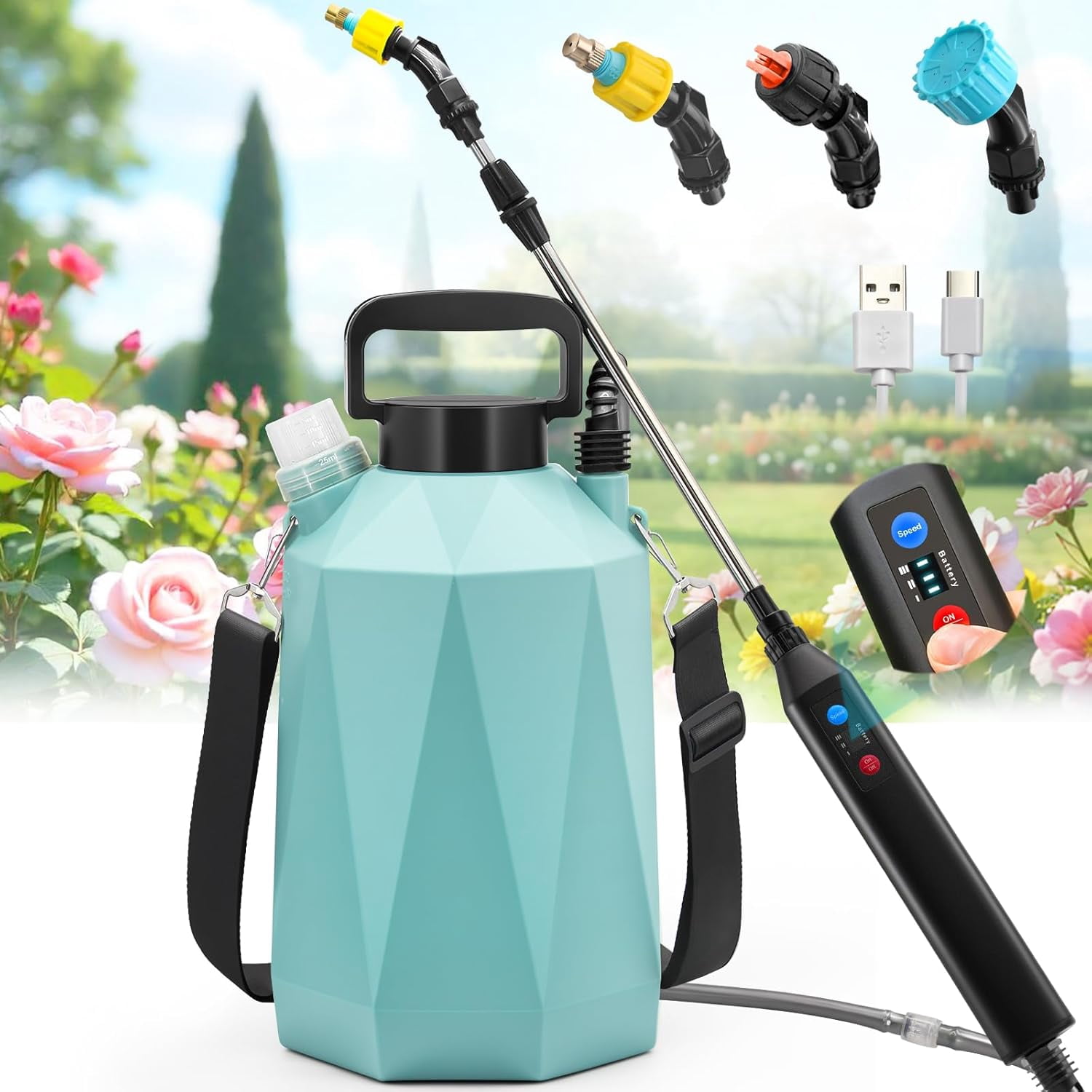 Battery Powered Sprayer 1.35Gallon/5L, 2025 Upgraded Electric Sprayer ...