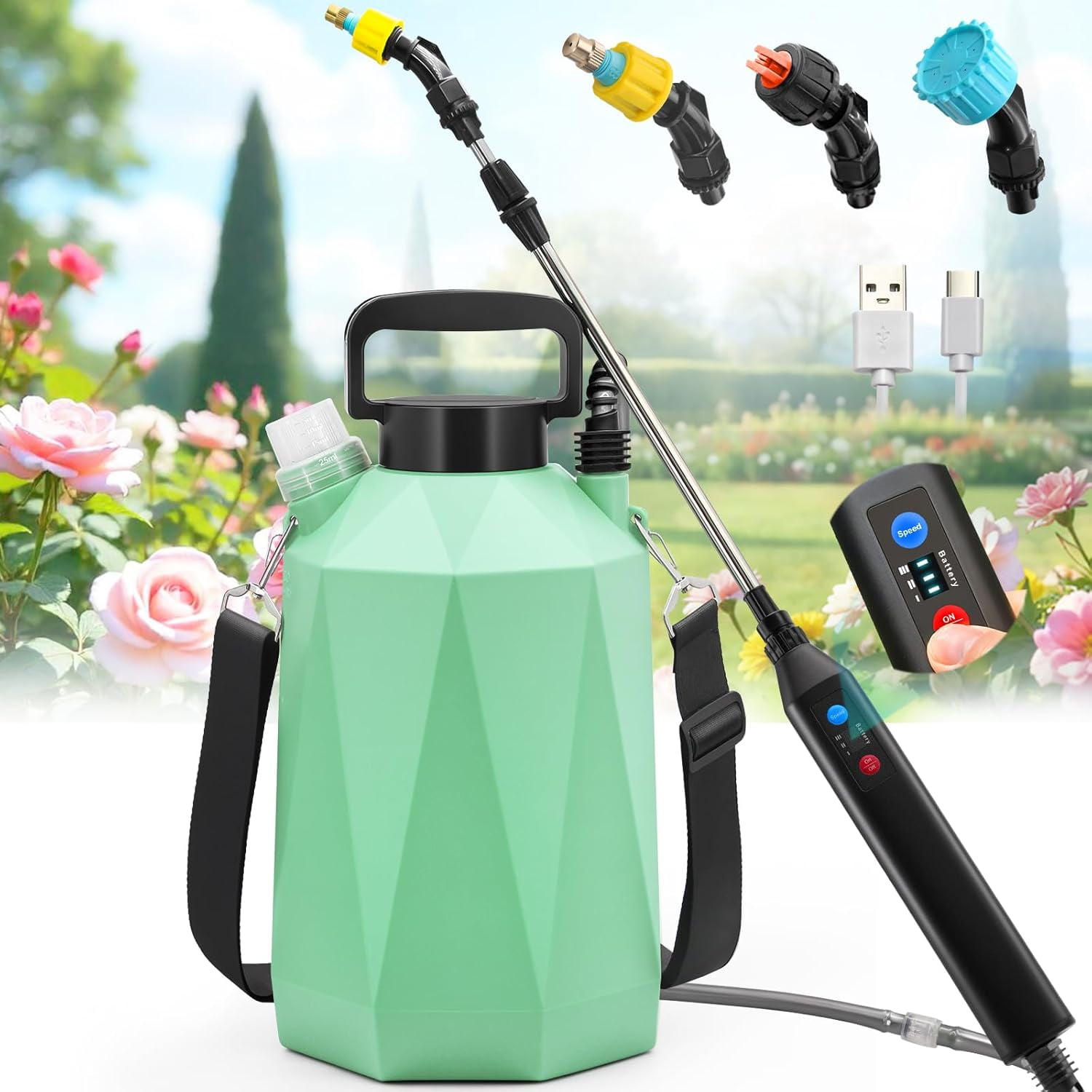 Battery Powered Sprayer 1.35Gallon/5L, 2025 Upgraded Electric Sprayer ...