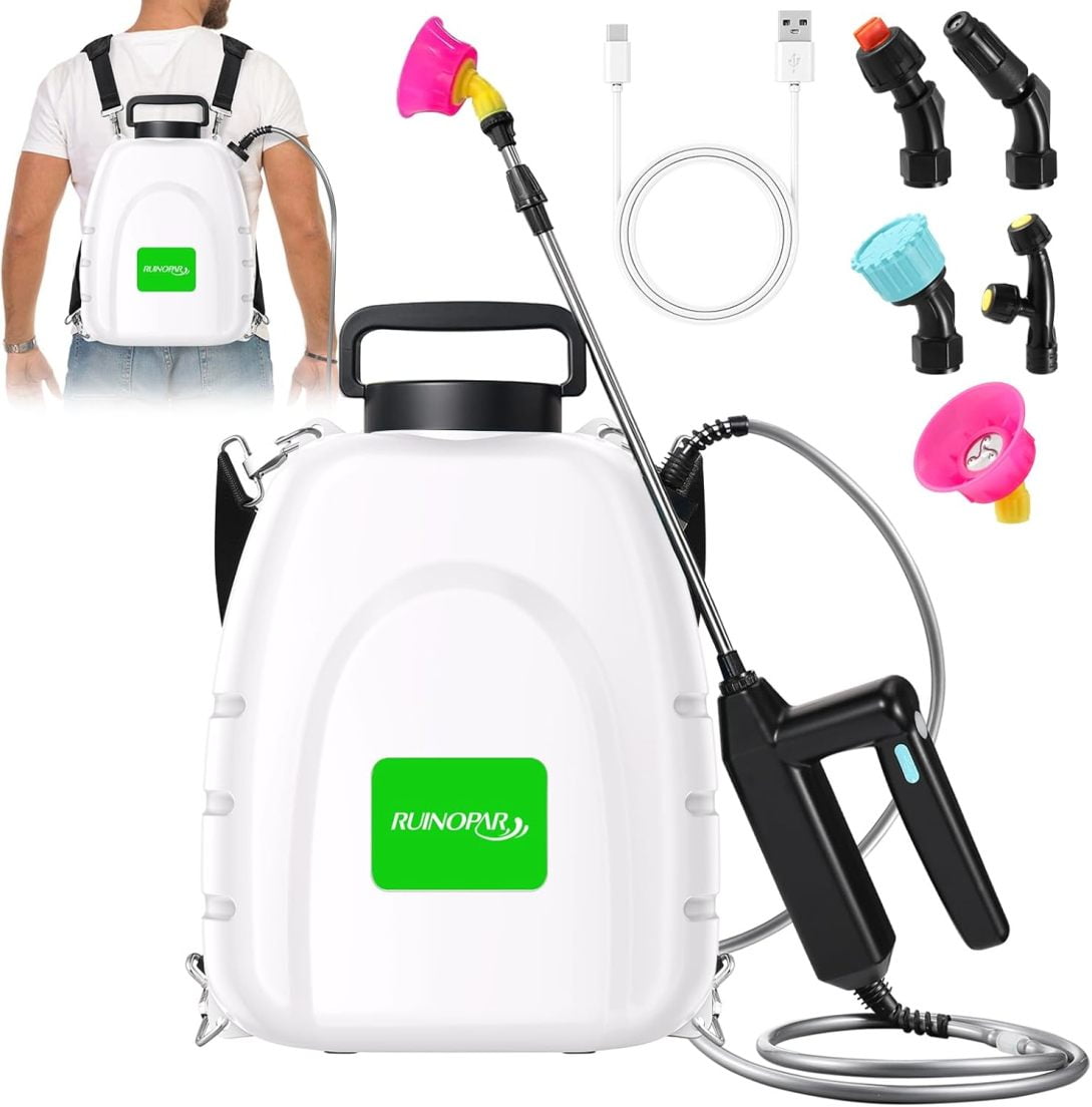Battery Powered Sprayer 3.2 Gallon,Powerful Electric Sprayer with 5 ...
