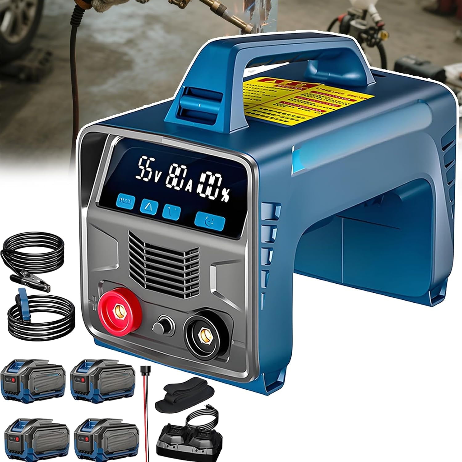 Battery-Powered Stick/Flux Core Welder, Portable Unit, Features Battery ...