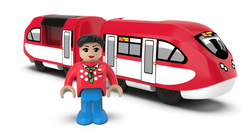 Battery-Powered Train Engine - Electric Locomotive for Wooden Railway ...