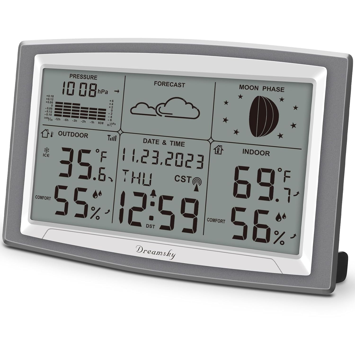 Battery Powered Weather Station with Indoor Outdoor Thermometer ...
