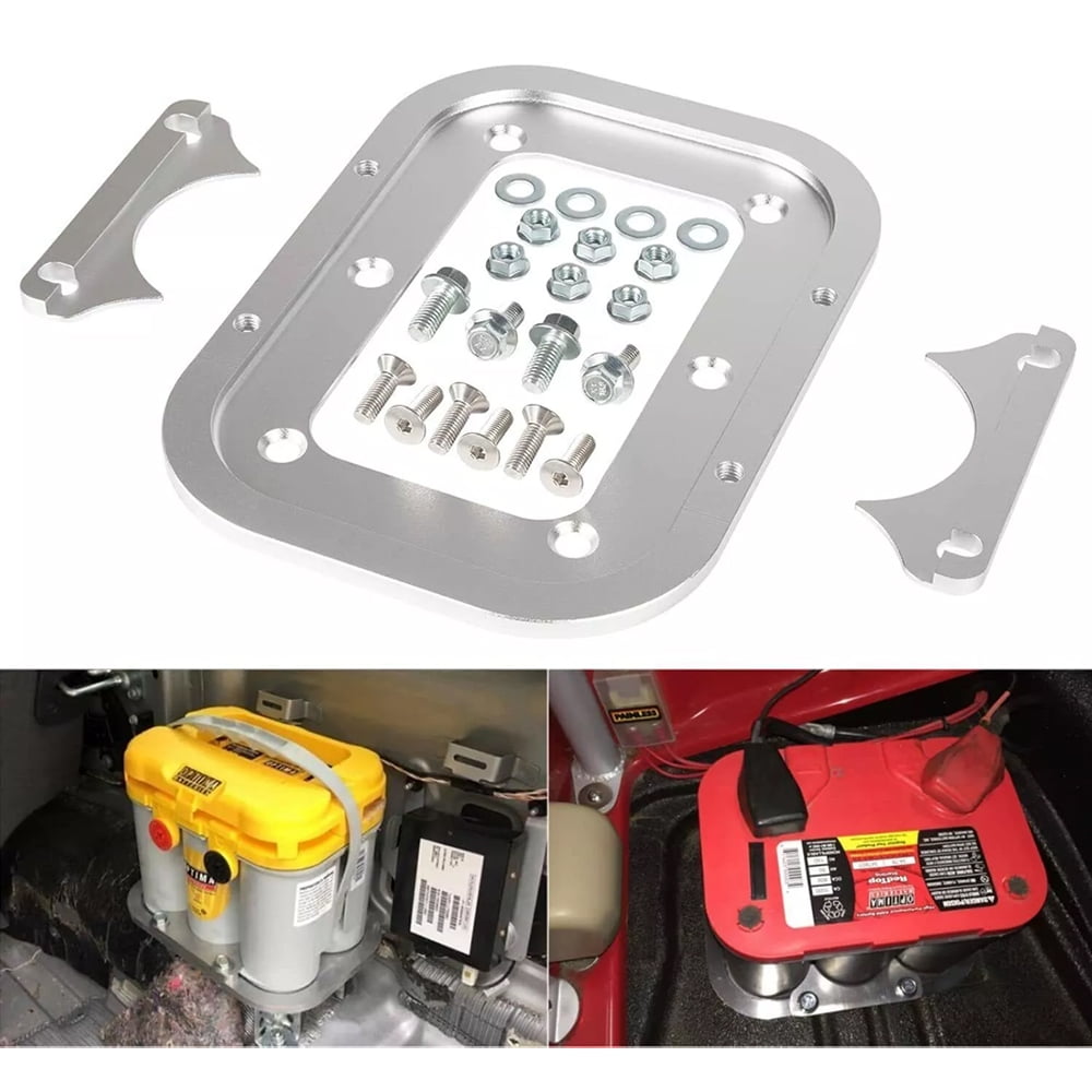 Battery Relocation Tray Aluminum Alloy Battery Pallet for Optima 34/78 ...