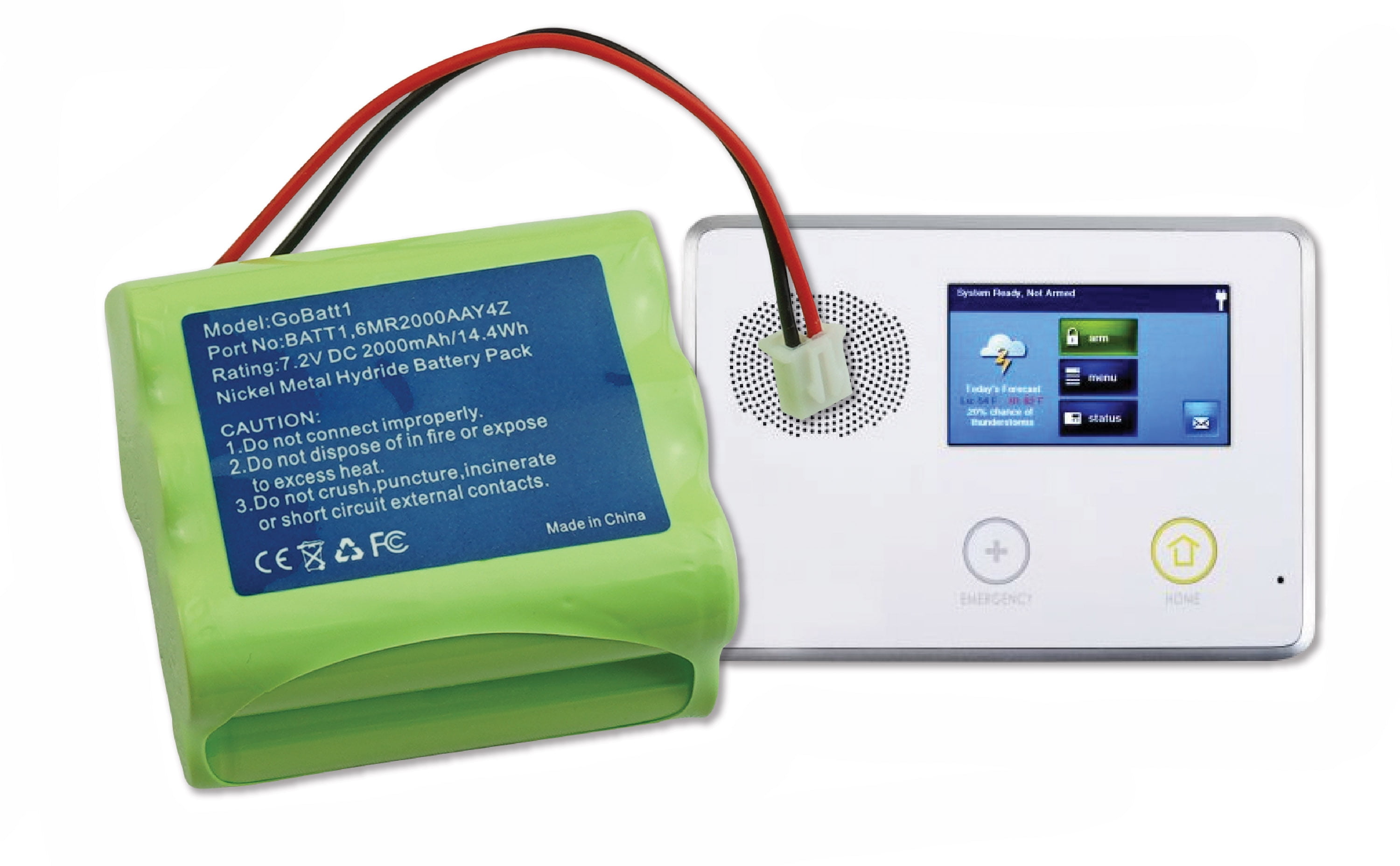 Battery Replacement For Go Control Security Panel Alarm 2Gig BATT1 ...